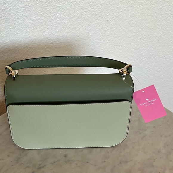 kate spade | Bags | Nwt Kate Spade Audrey Colorblock Sage Green Bag Top ...